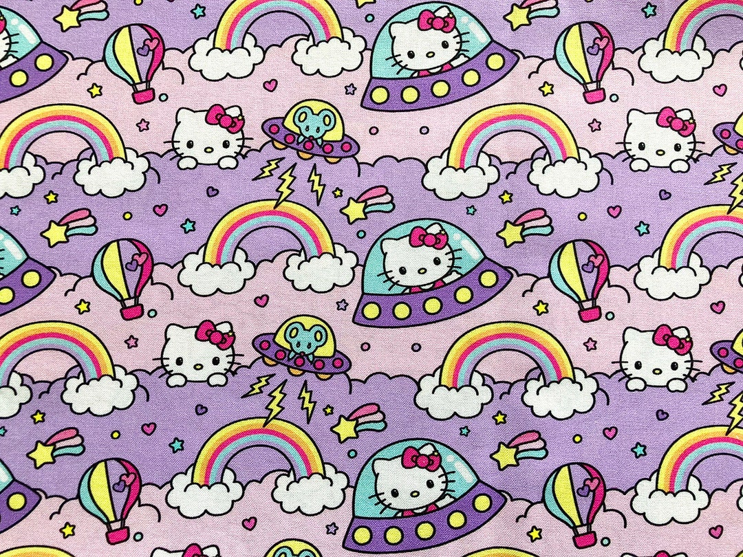 5743 - Hello Kitty Space Travel Spaceship Hot Air Balloon Rainbow Star ...