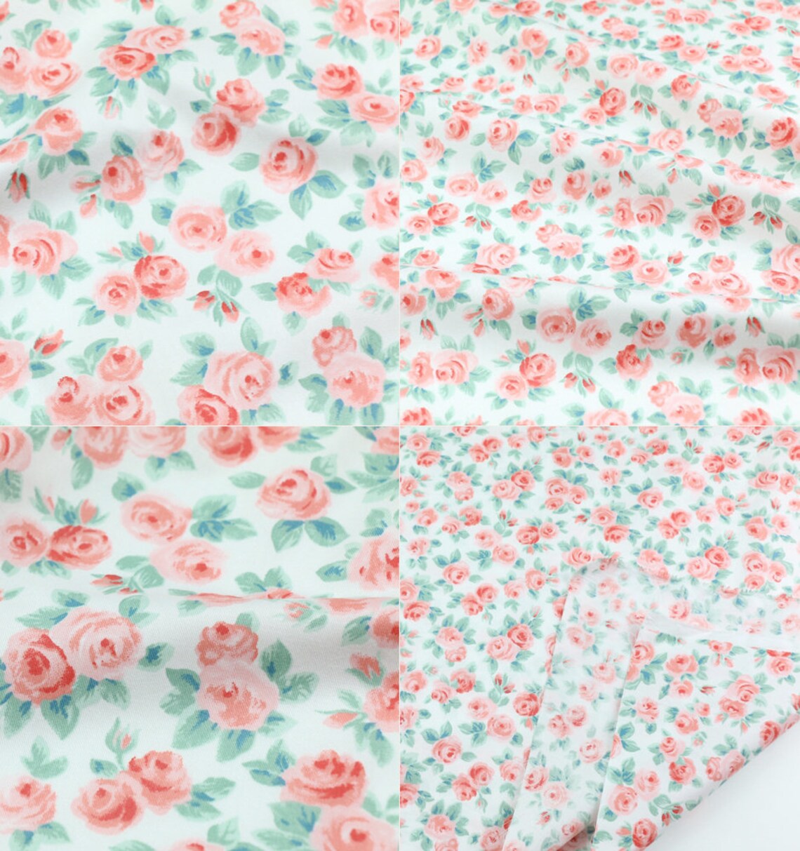 5618 Cottage Chic Rose Bunch Floral Pink Gingham Cotton - Etsy