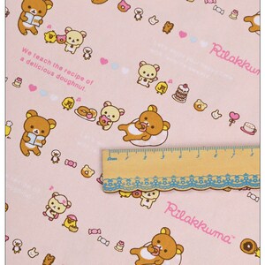 5690 - Kawaii Rilakkuma Bear Cotton Duck Thin Canvas Fabric - 43 Inch ...