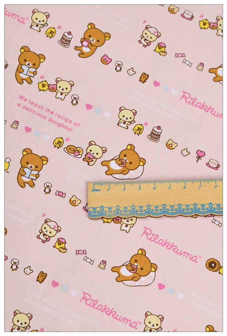 5690 Kawaii Rilakkuma Bear Cotton Duck Thin Canvas Fabric - Etsy