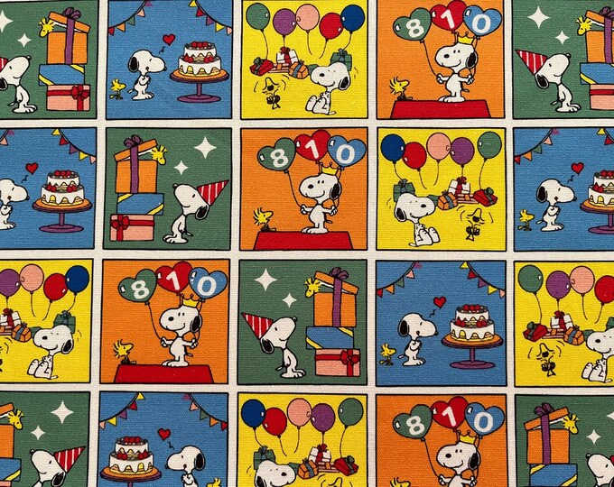 6342 - Snoopy Happy Birthday Celebration Cotton Duck Thin Canvas Fabric ...