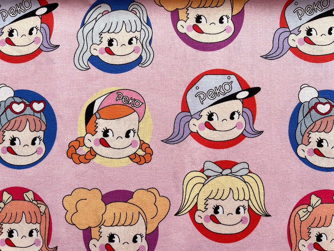 5747 Milky Peko Poko Peko-chan Girl Head Toss Cotton Fabric - Etsy