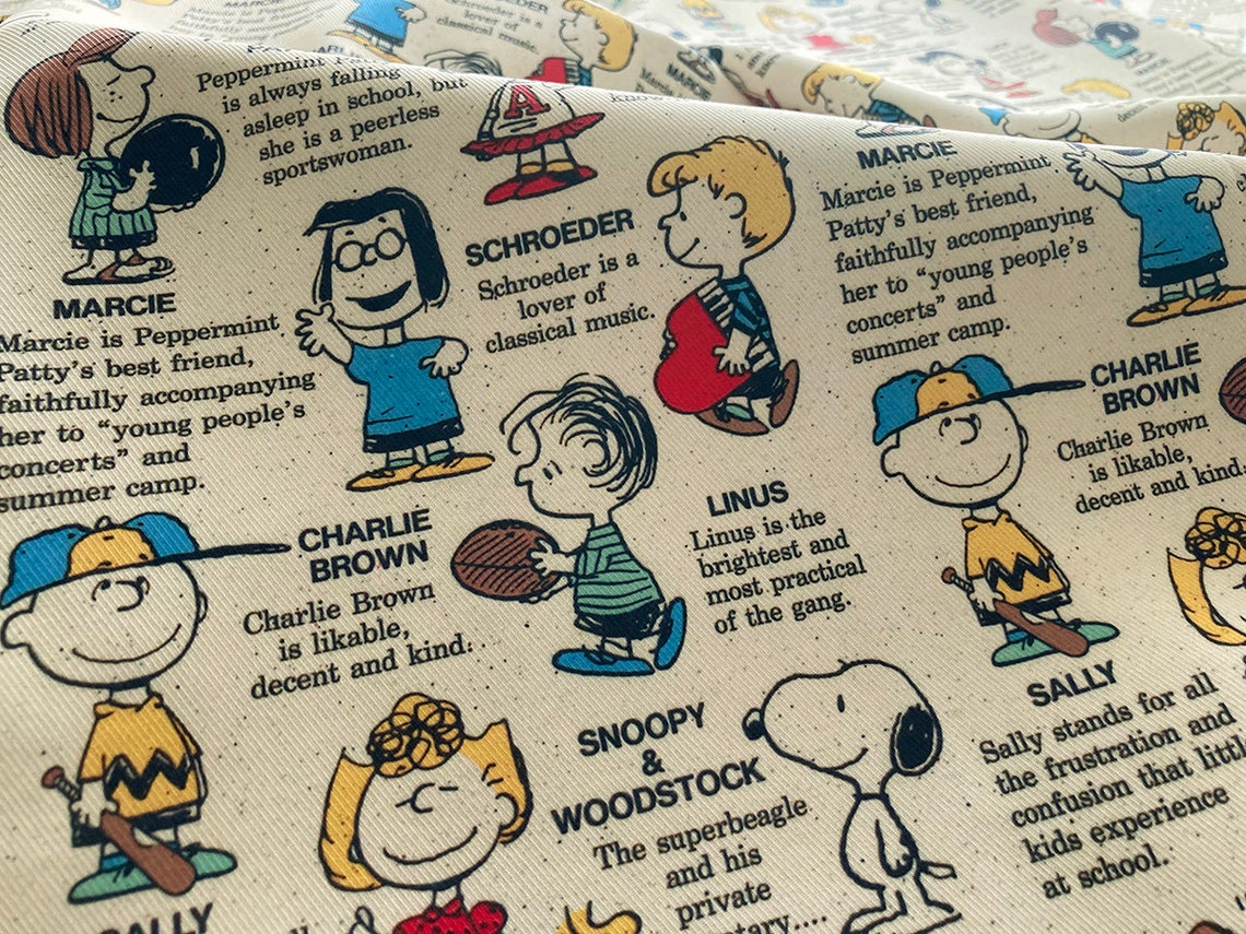 5582 Snoopy Peanuts Friends Characters Waterproof Polyester | Etsy