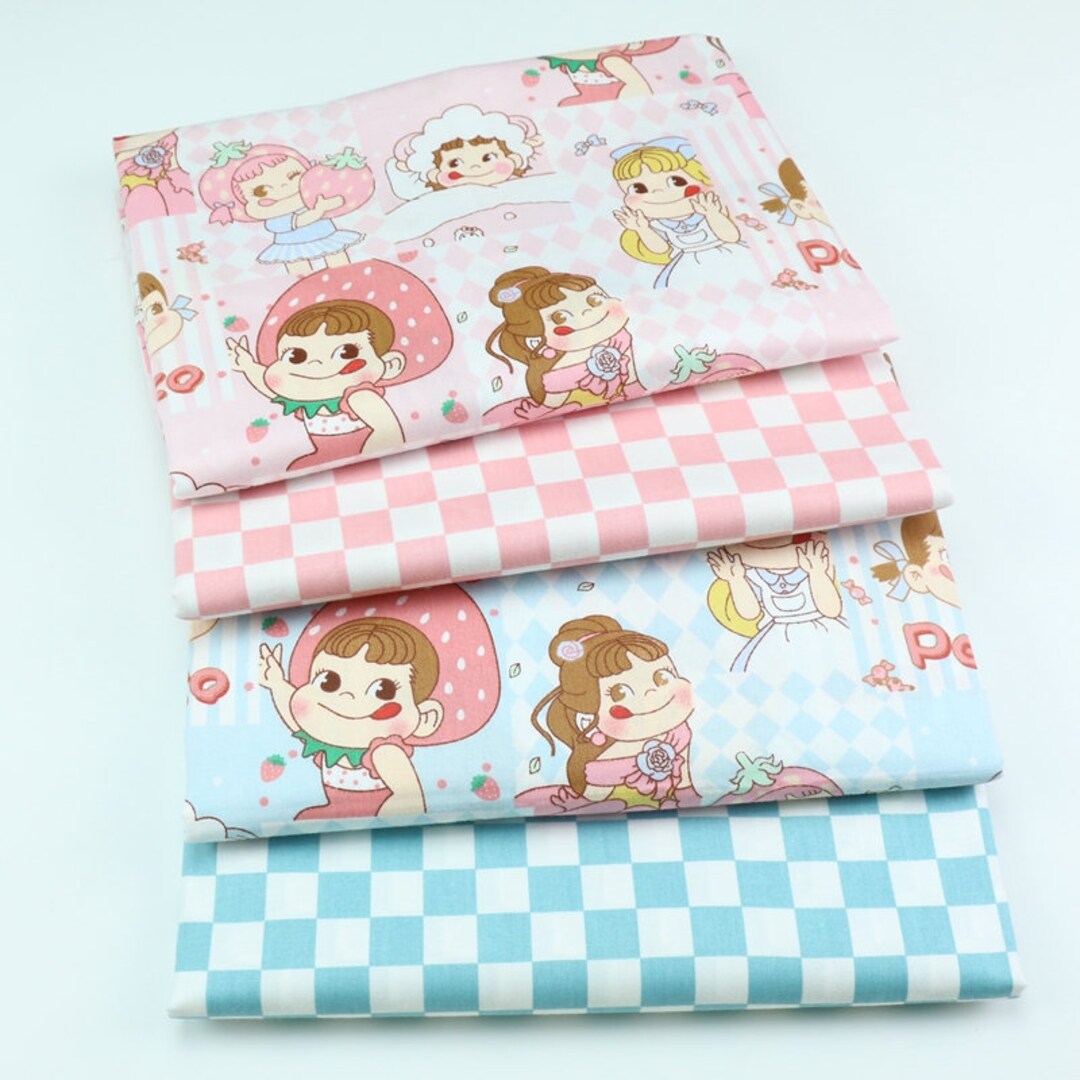 5904 Kawaii Milky Peko Poko Peko-chan Girl & Square Cotton Fabric 62 ...