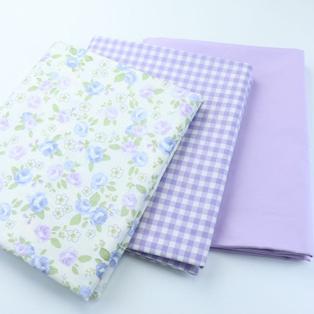 6156 - Cottage Chic Rose Bud Flower Floral & Gingham Cotton Fabric DIY ...