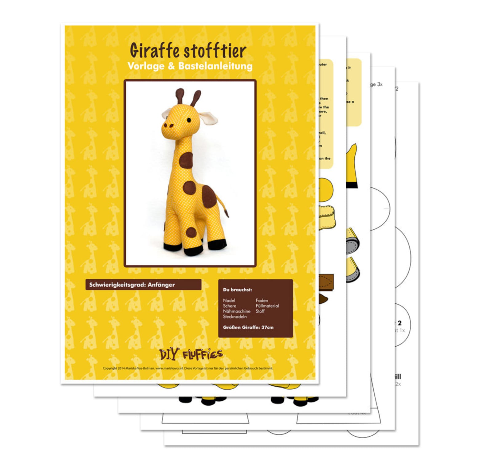 Sewing Pattern Giraffe PDF - Etsy