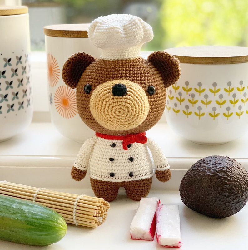 Björn the Cooking Bear Chef Amigurumi Pattern PDF Crochet - Etsy