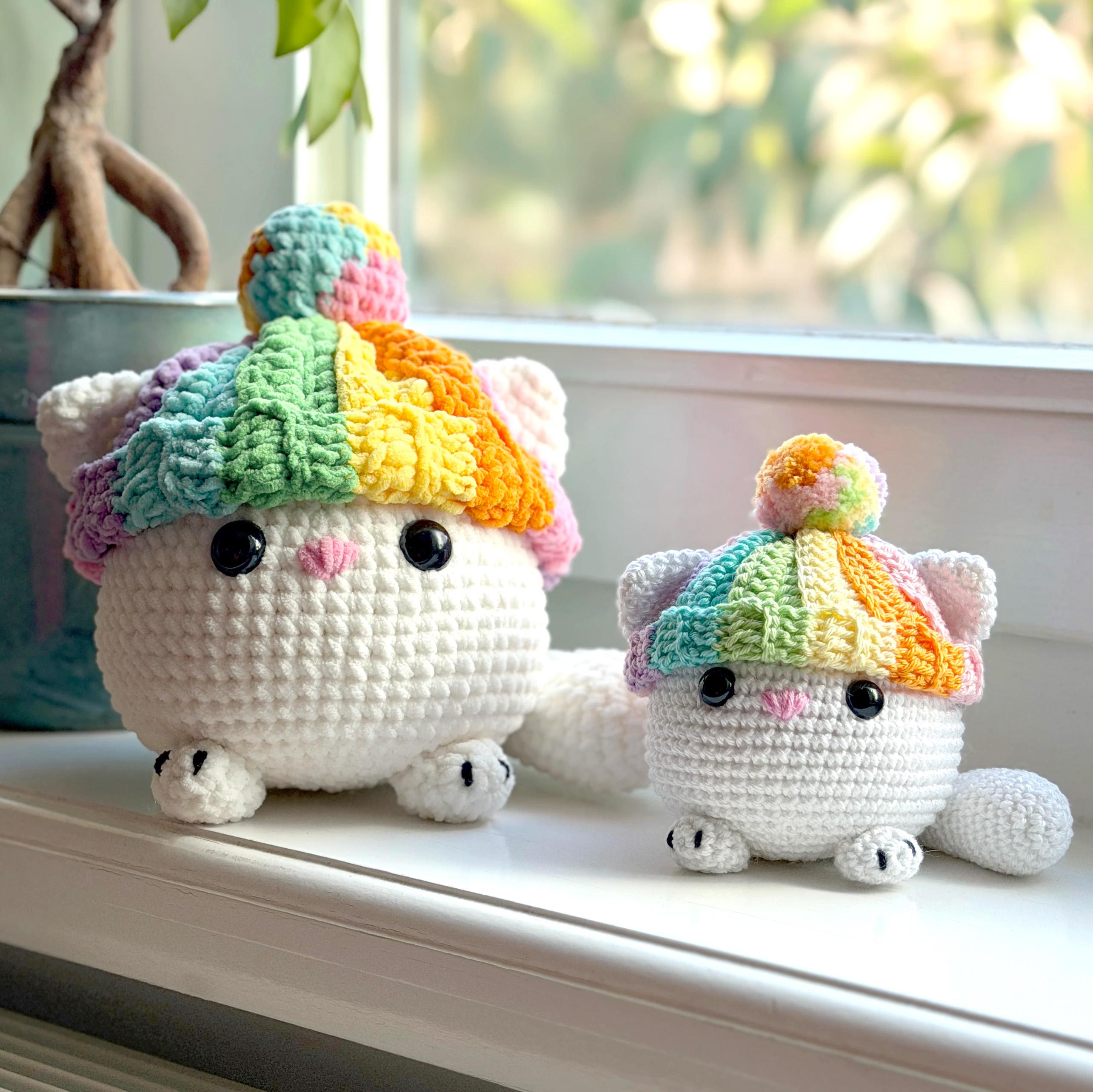 Molly the Cat With Rainbow Hat Amigurumi Easy Crochet Pattern ...