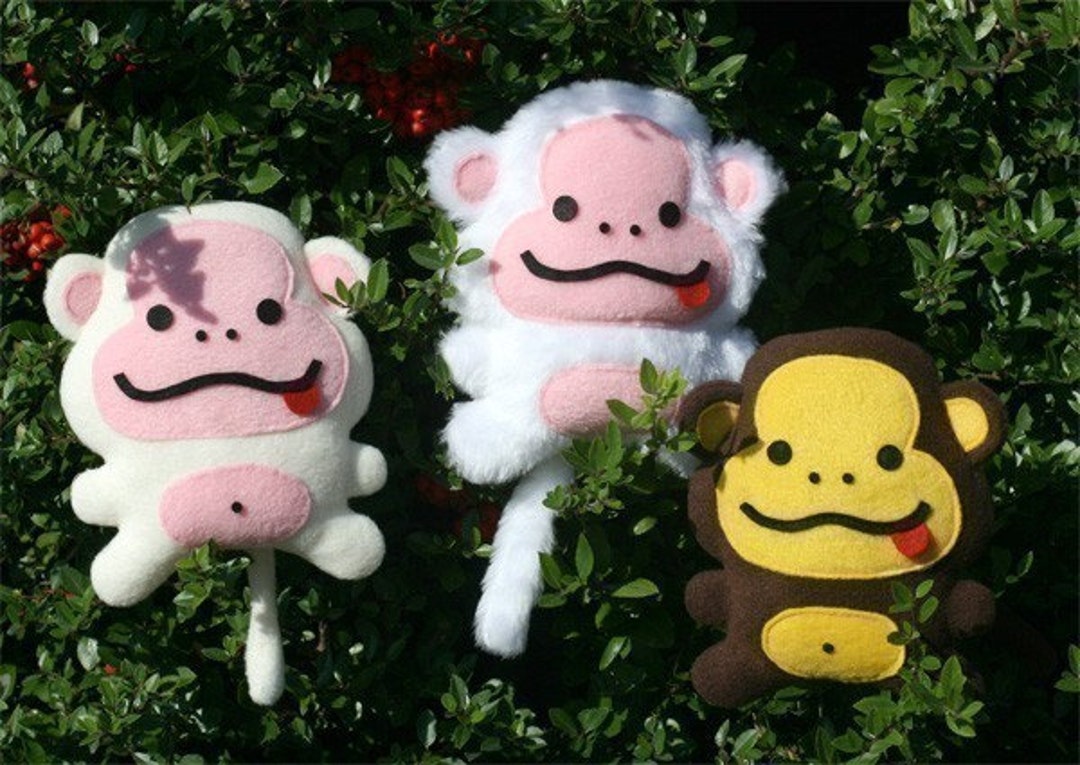 Fluffy Monkey Sewing Pattern - PDF - Sew a Stuffed Animal Toy Pattern ...