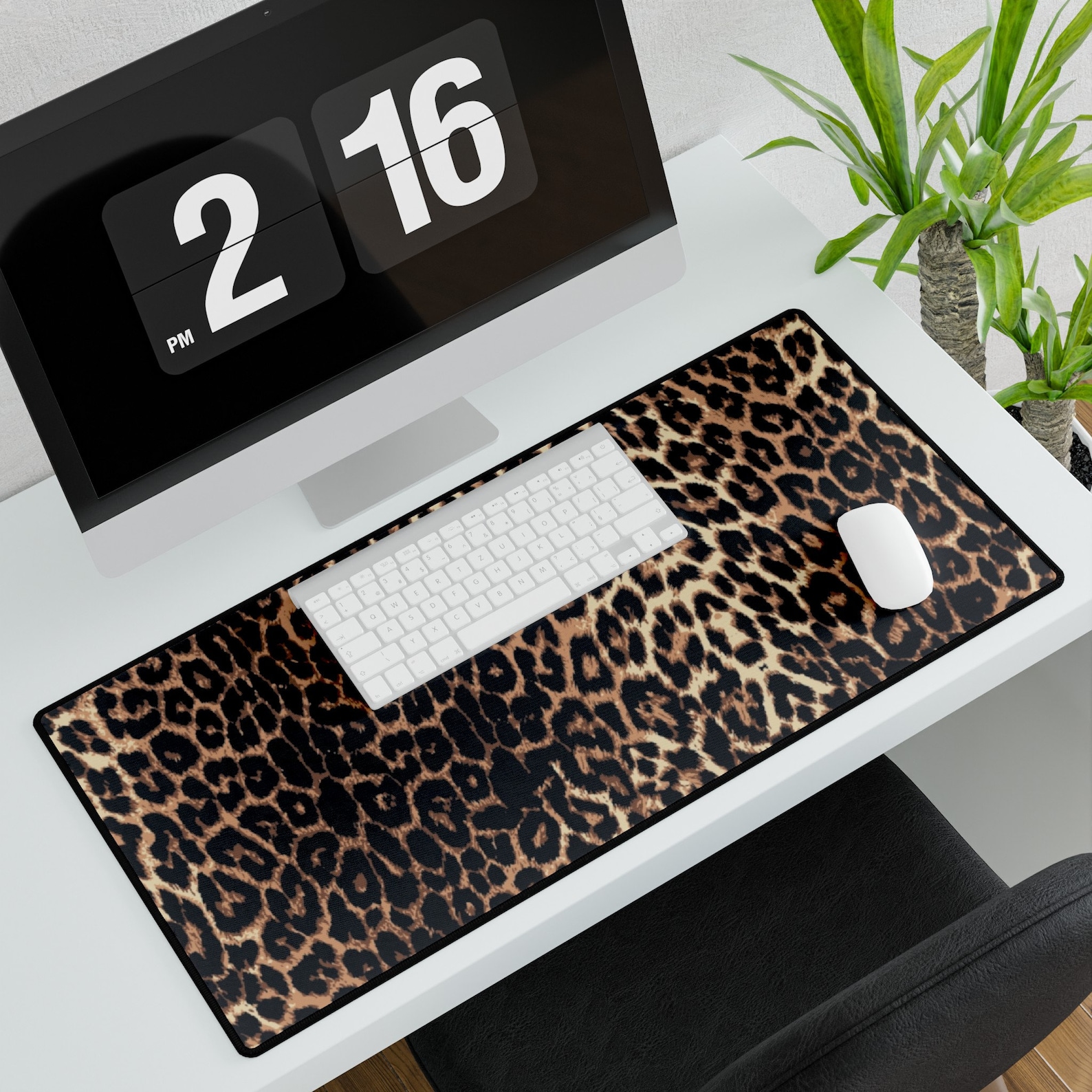 Leopard Print Desk Mat Mousepad Chic Desk Accessories Office Decor ...