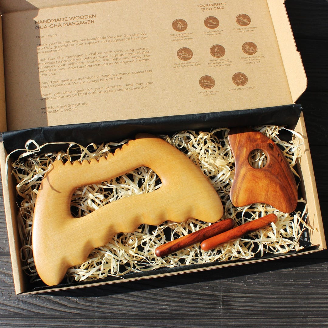 Personalized Gua Sha Gift Set Custom Wooden Skincare Gift Natural ...