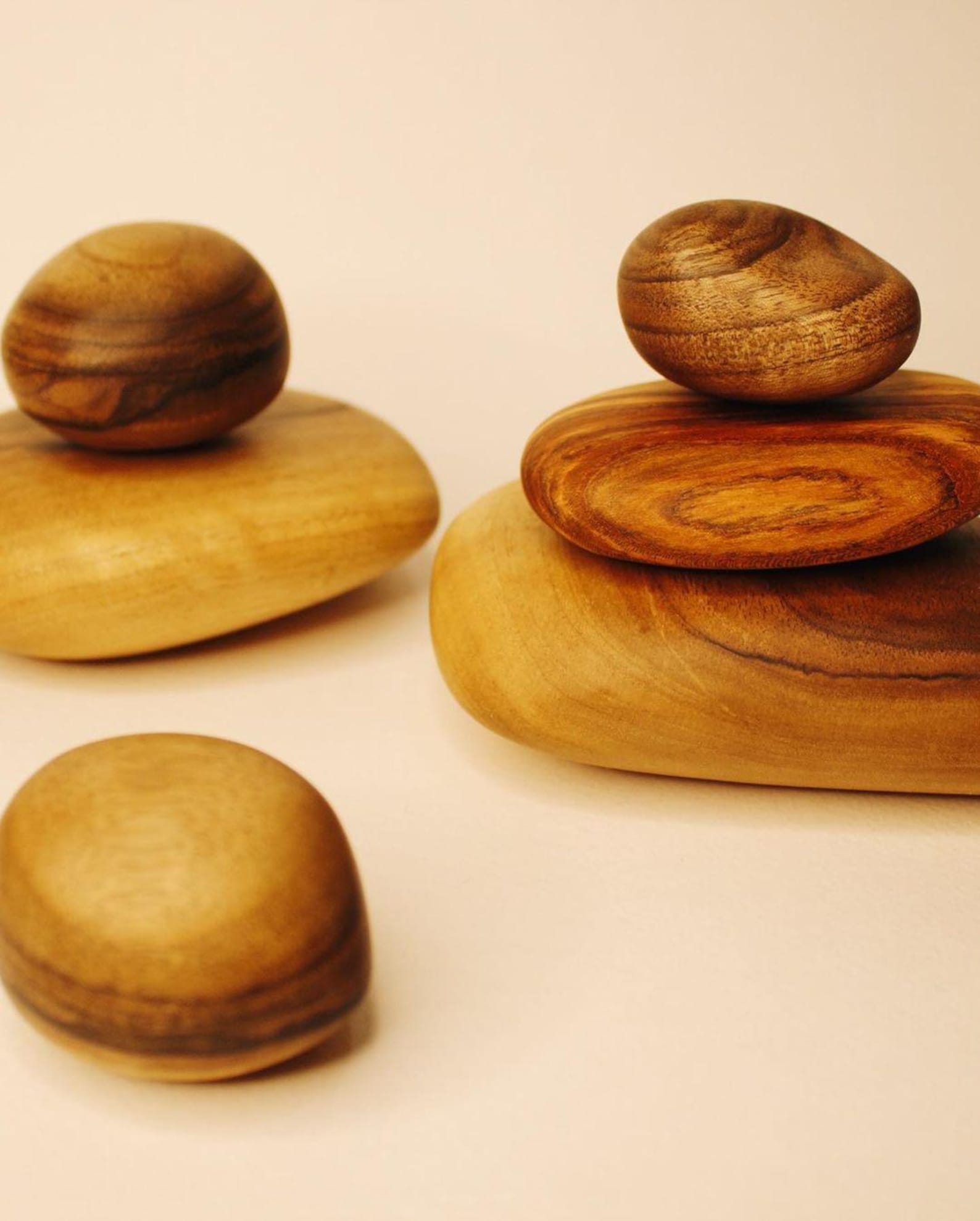 Wooden Stones Decor Natural Wooden Pebbles Handmade Wooden Rocks for ...