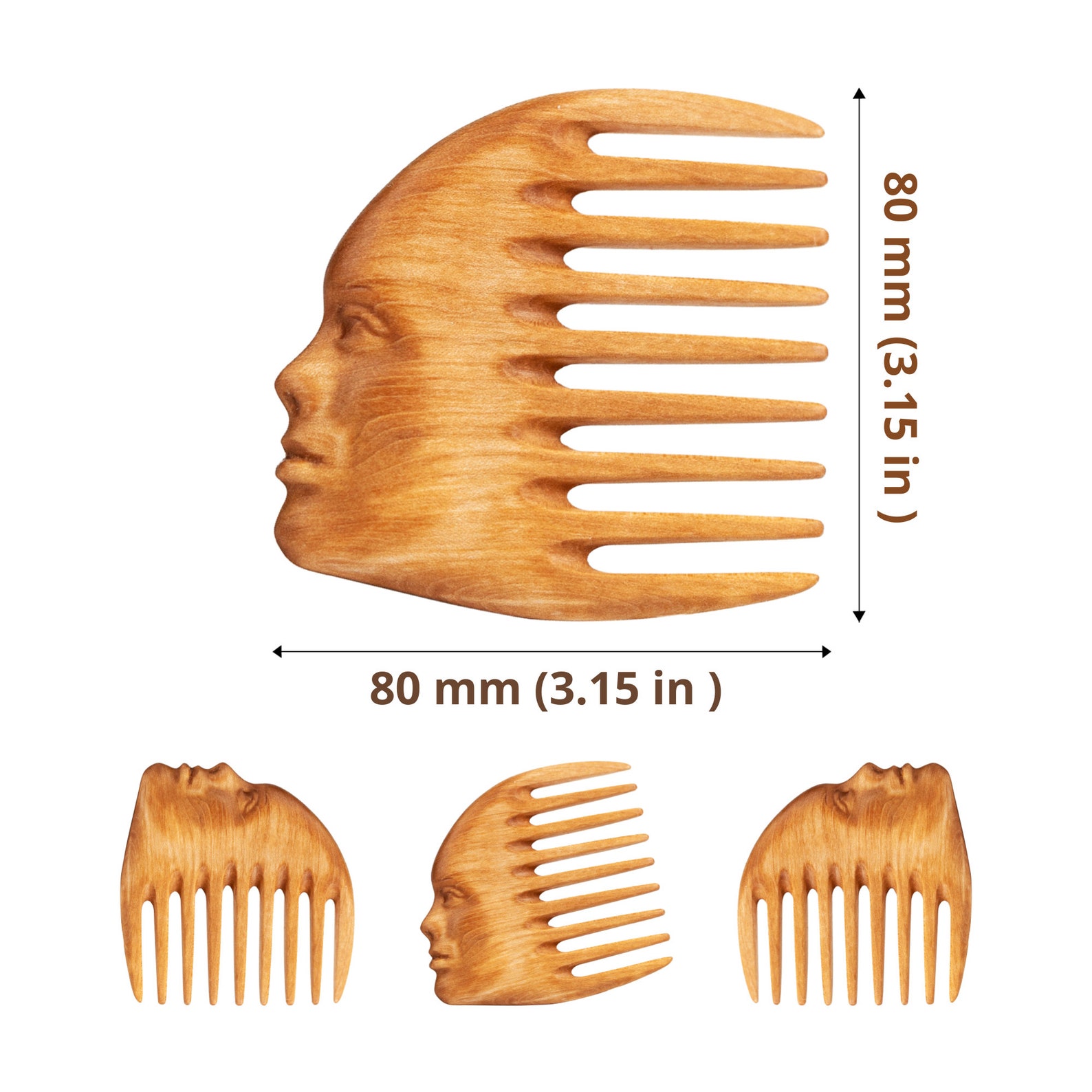 Walnut and Pear Wood Hair Comb Covered With Oil- Wooden Comb-handmade ...