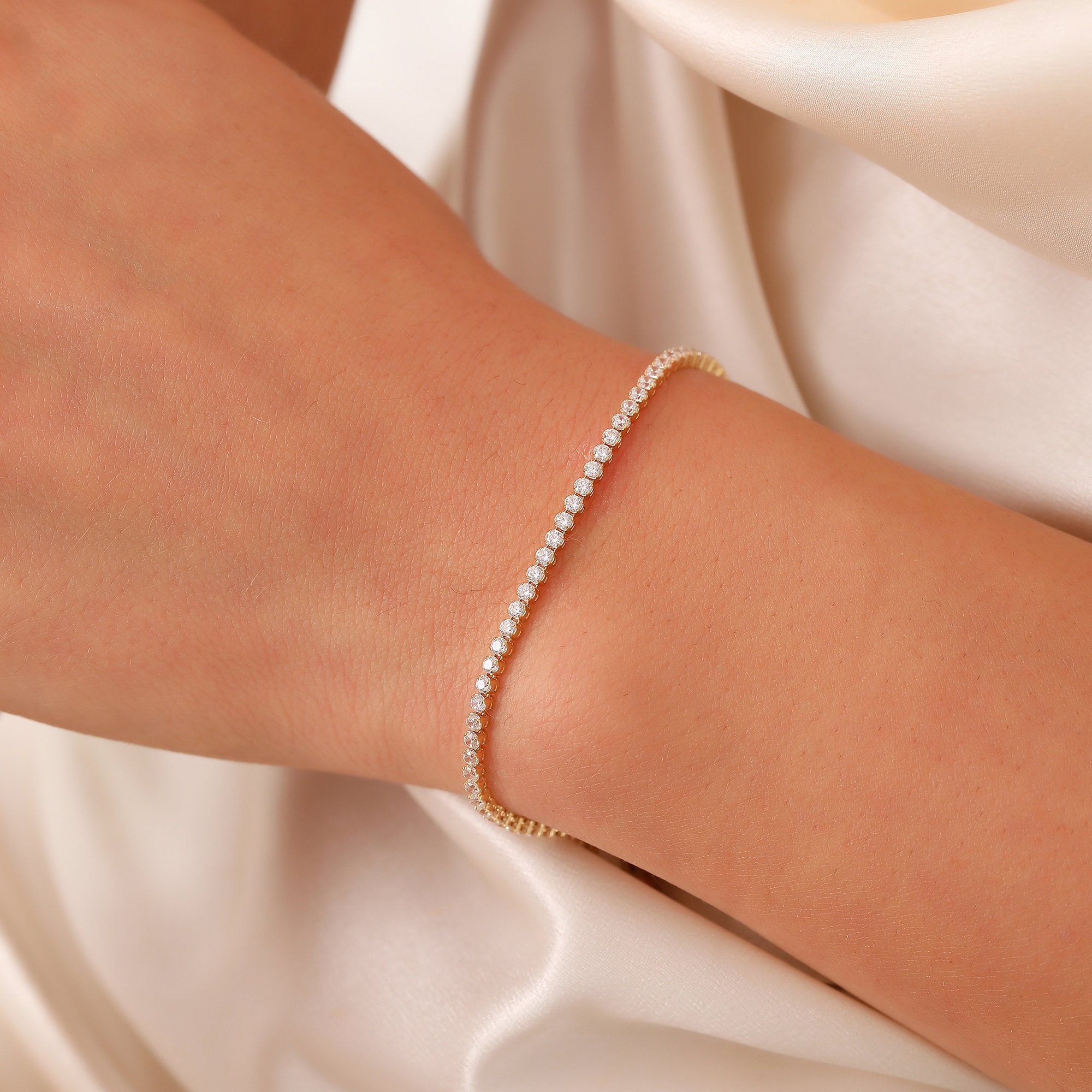 1mm Tennis Bracelet Etsy