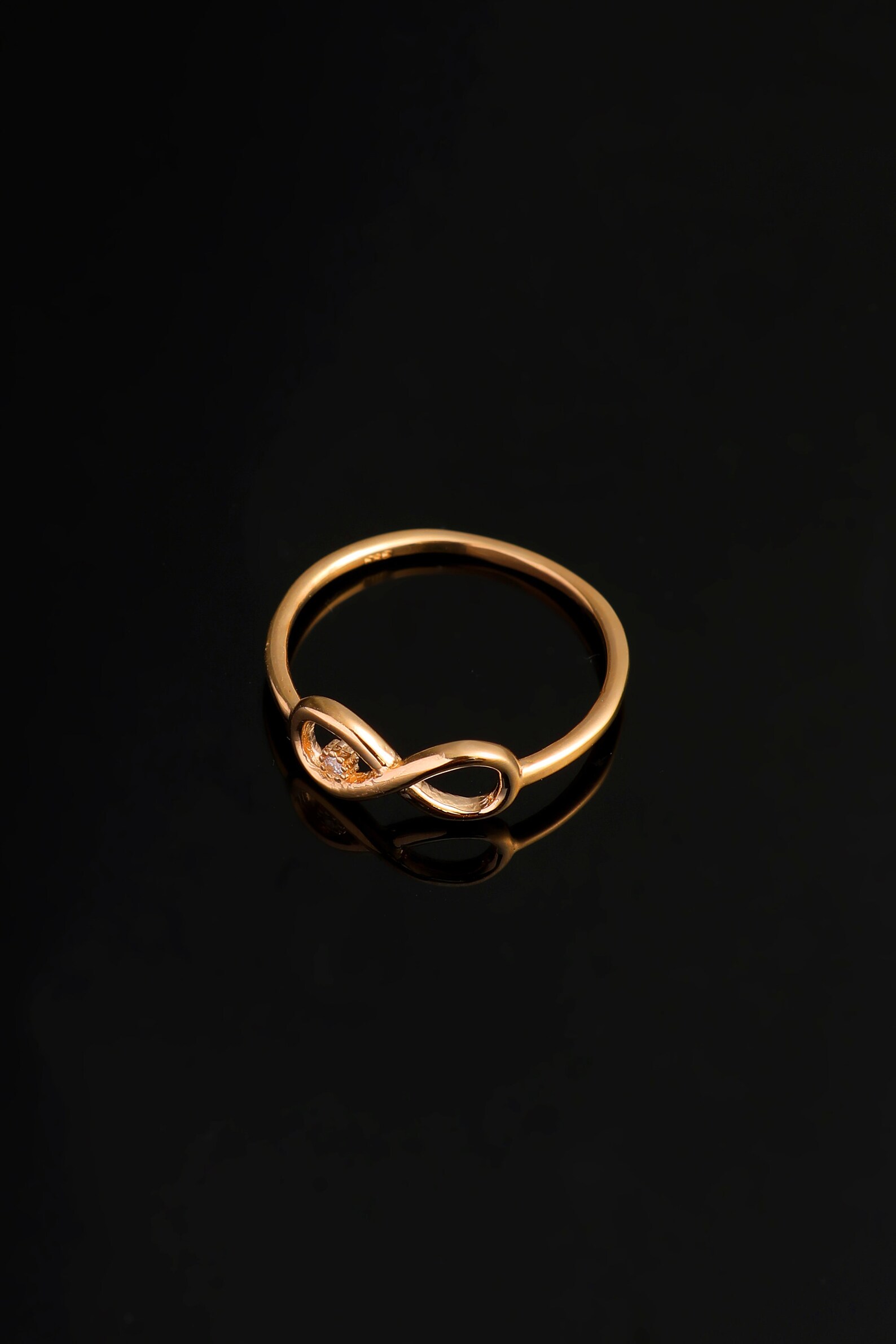 14K Gold Infinity Ring, Dainty Custom Infinity Ring, 14K Solid Gold ...