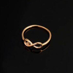 14K Gold Infinity Ring, Dainty Custom Infinity Ring, 14K Solid Gold ...