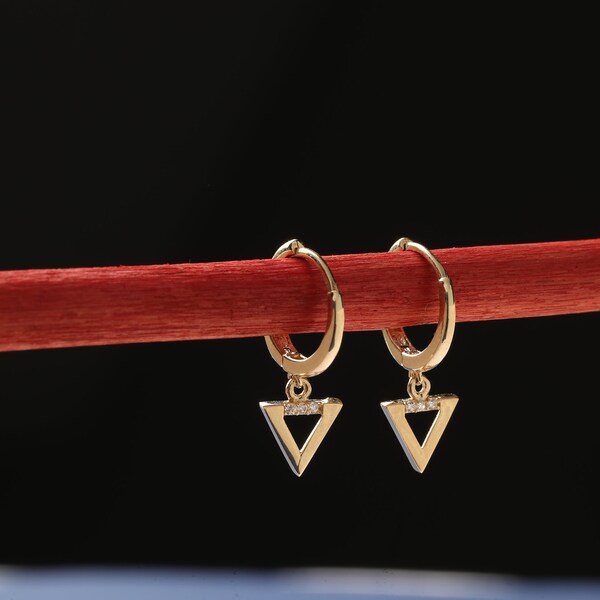 Gold Triangle Earrings - Etsy