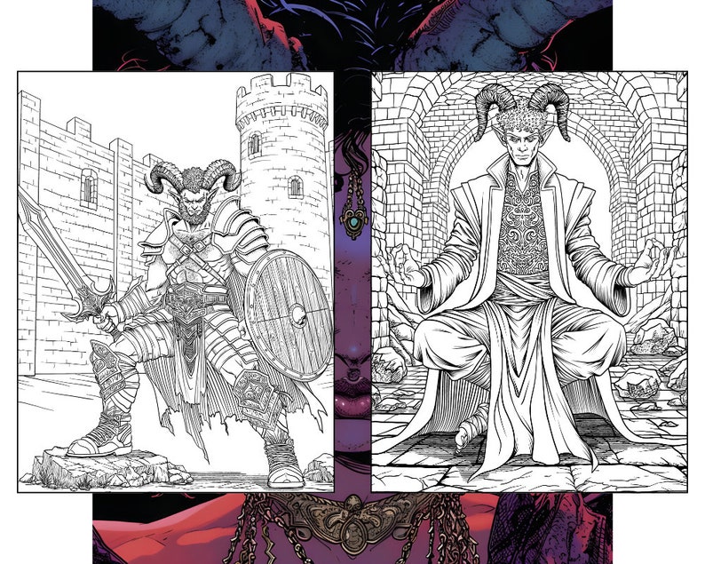 50 Tiefling Characters From Dungeons and Dragons - Adult Coloring Pages ...