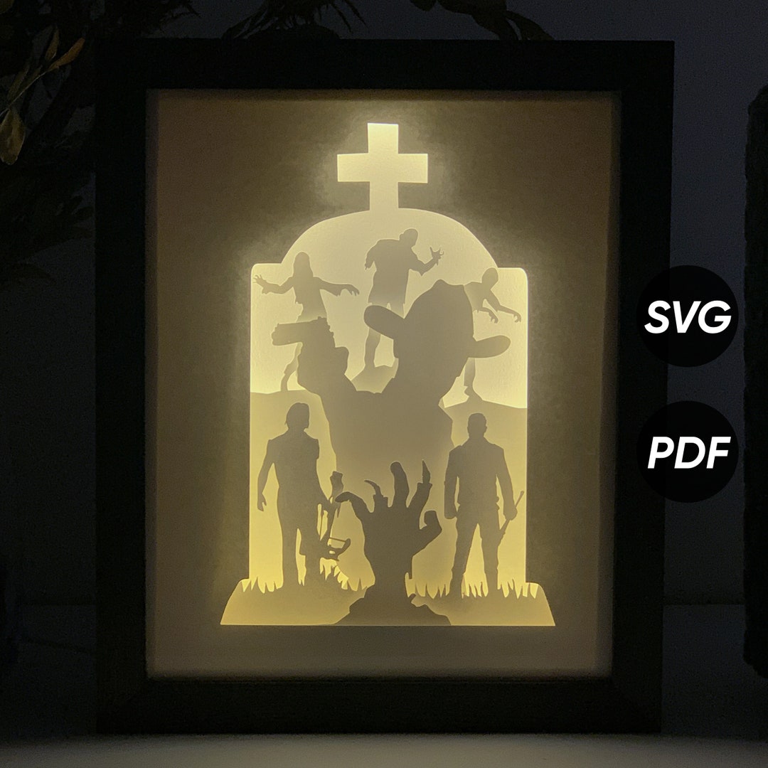 The Walking Zombies DIY Light Box Templates (PDF for Printing + SVG for ...
