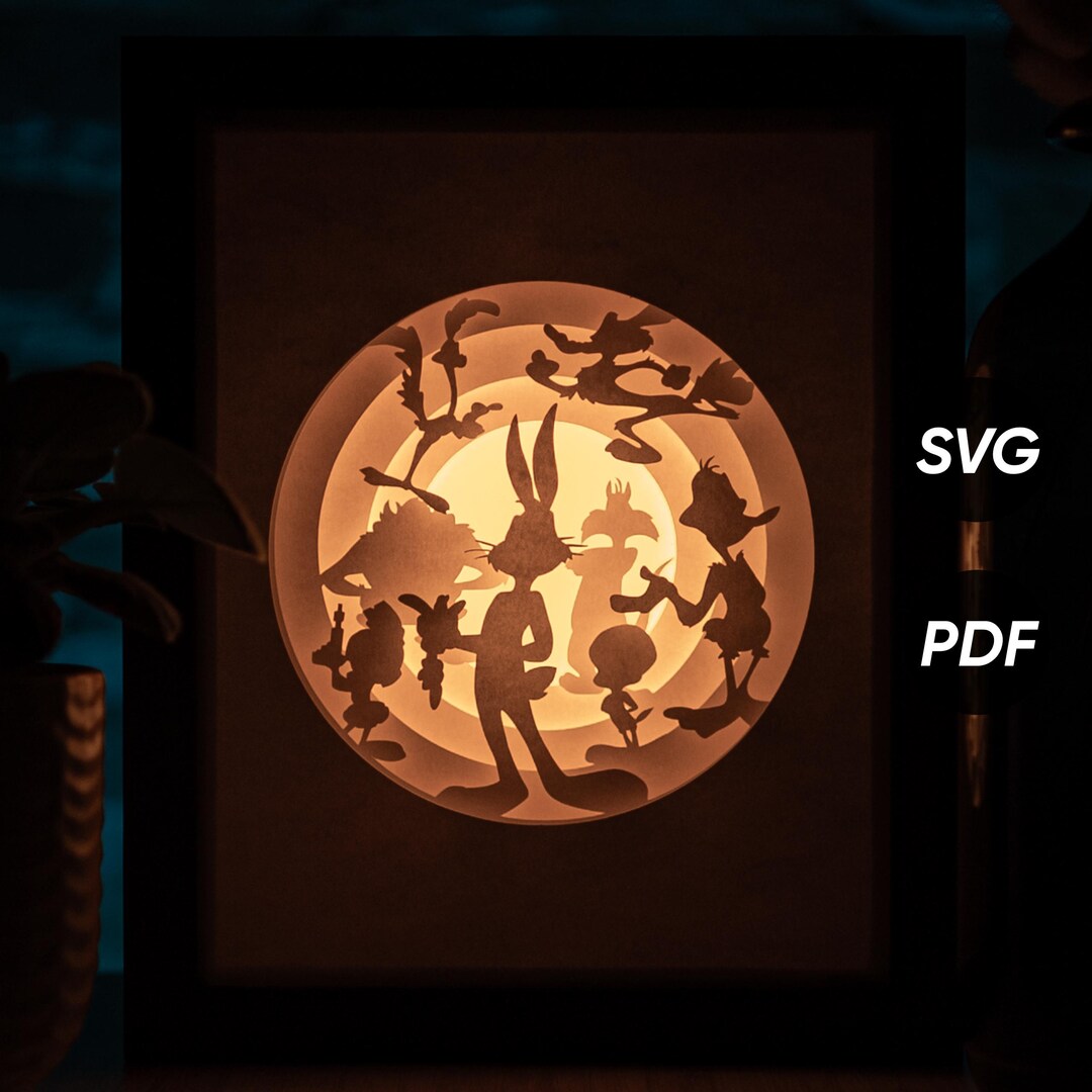 Looney DIY Light Box Templates (PDF for Printing + SVG for Cutting ...