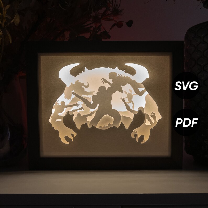 Doom DIY Light Box Templates PDF for Printing SVG for Cutting Machines ...