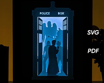Doctor Who Lightbox SVG, Police Box Shadowbox Svg, Temporary Funnel and ...