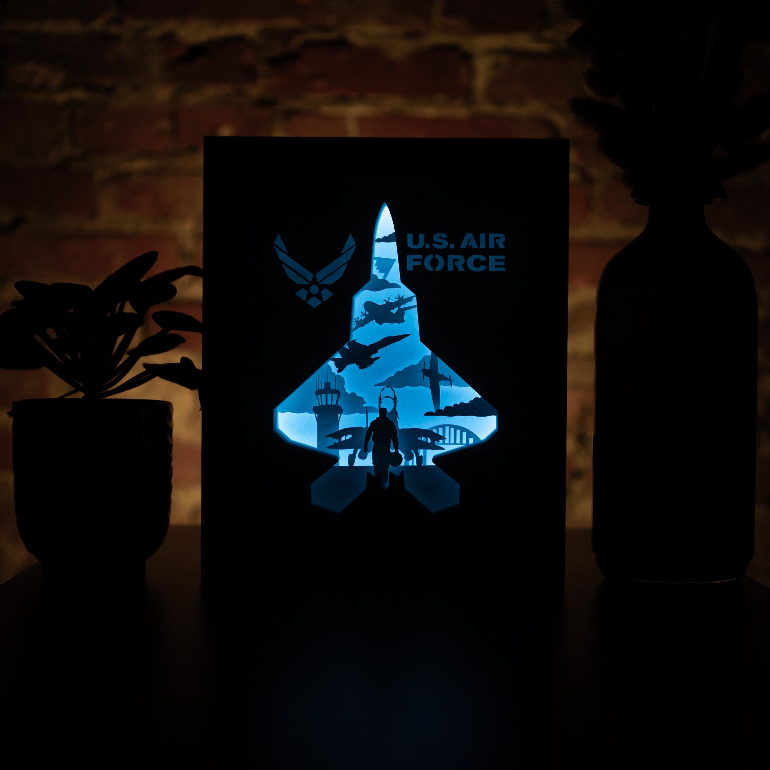 Air Force DIY Light Box Templates (PDF for Printing + SVG for Cutting ...
