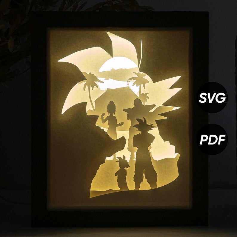 Dragon Anime DIY Light Box Templates PDF for Printing SVG for Cutting ...
