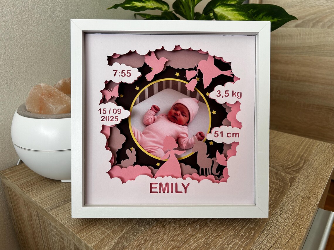 Personalized Baby Frame for Girls - SVG Templates + Alphabet for ...