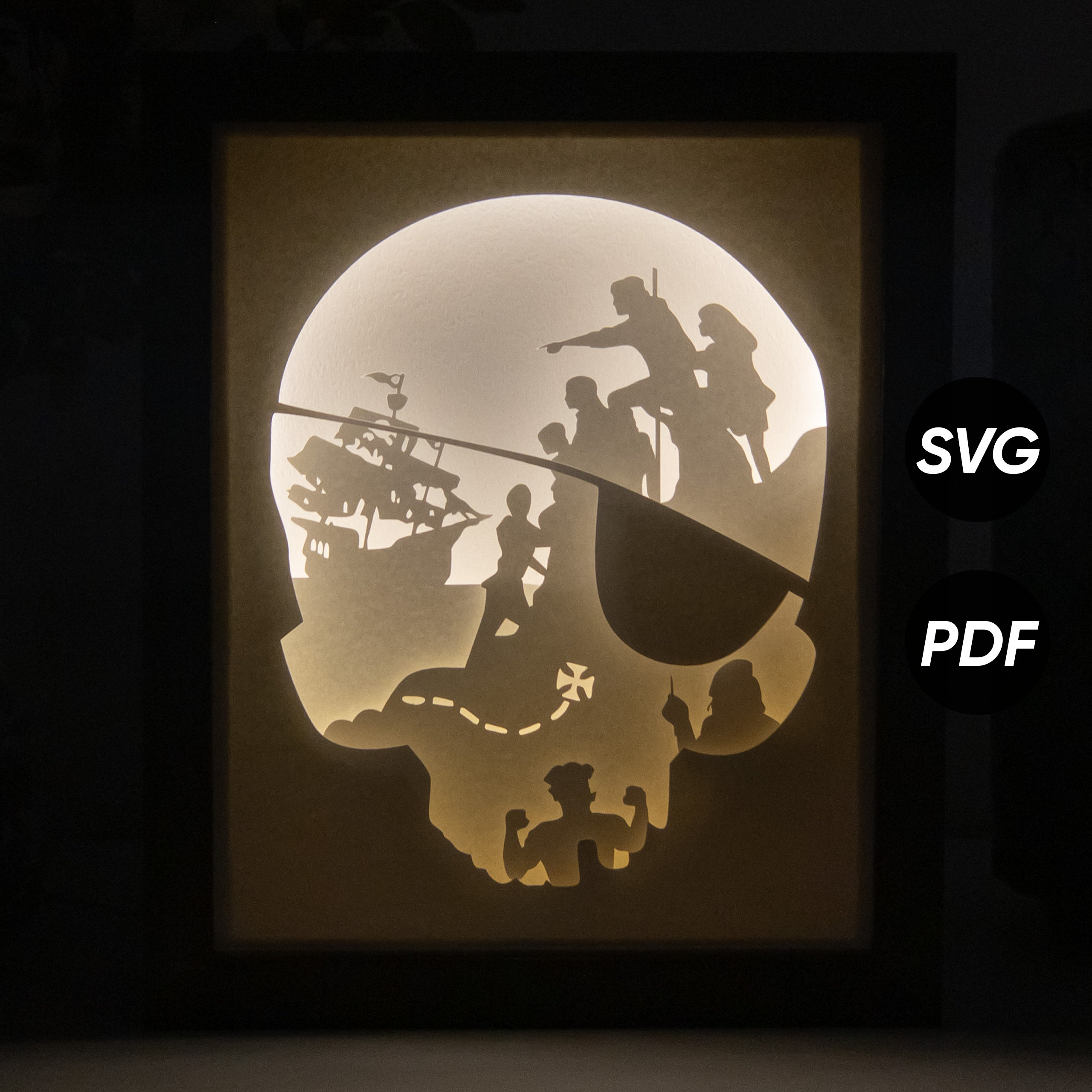 Pirate Anime DIY Light Box Templates PDF for Printing SVG for Cutting ...