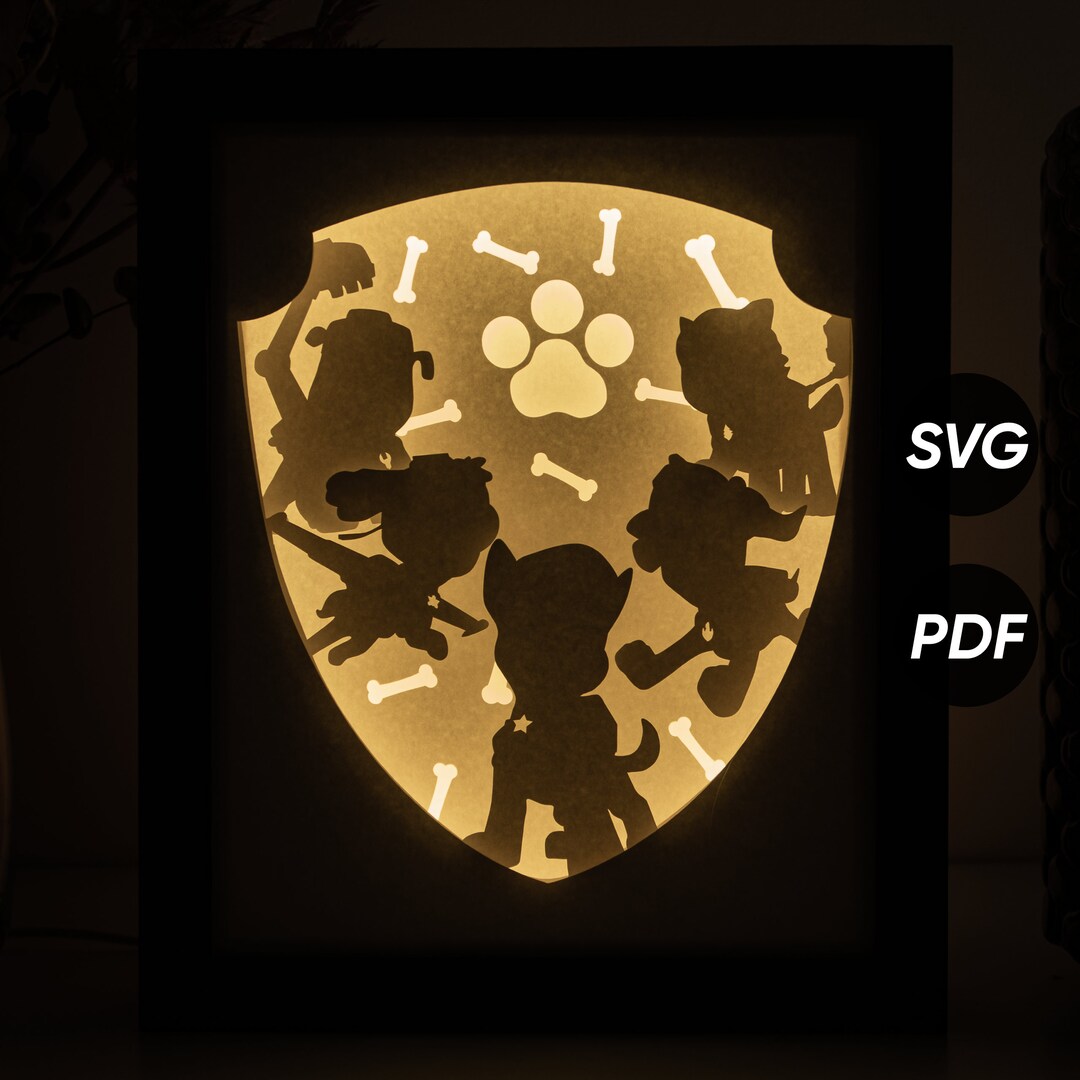 Paw DIY Light Box Templates PDF for Printing SVG for Cutting Machines ...
