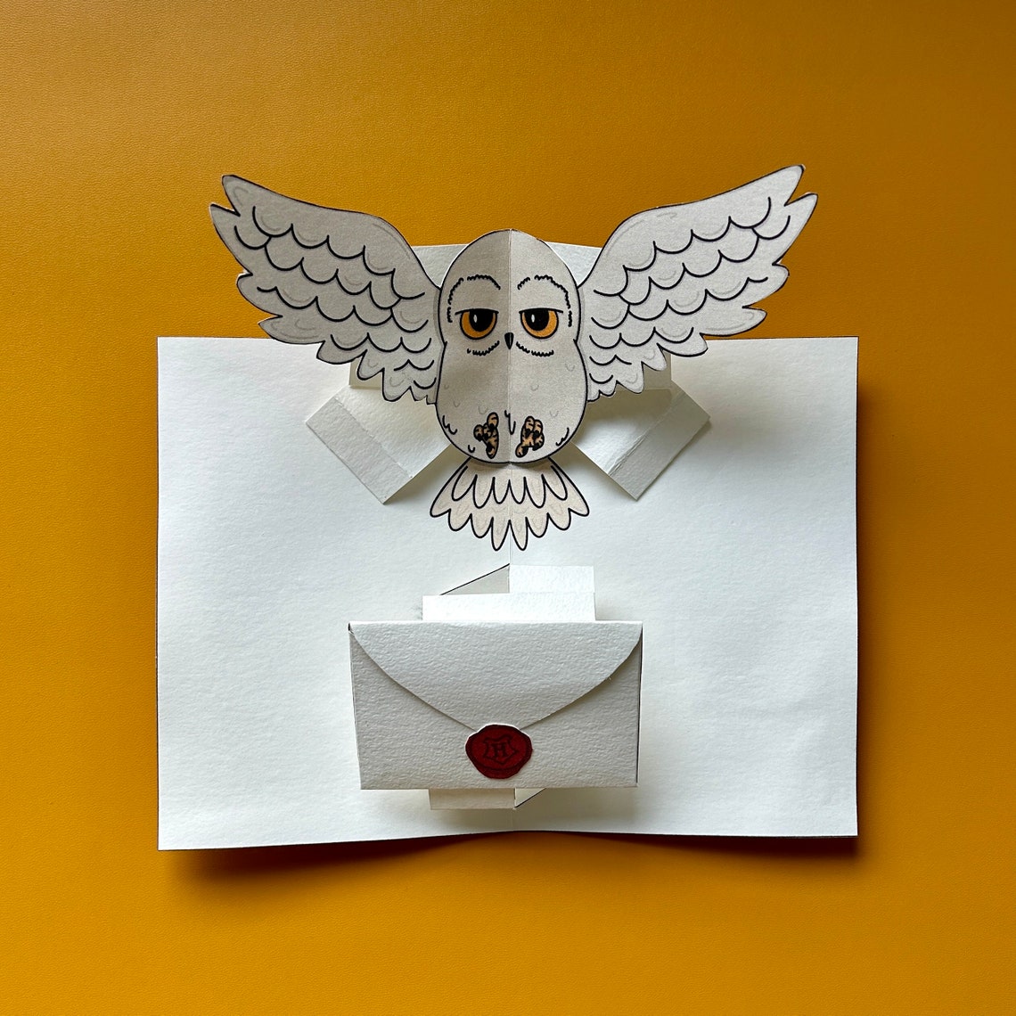 DIY Greeting Pop-up Card Owl With Letter tutorial Printable Templates ...