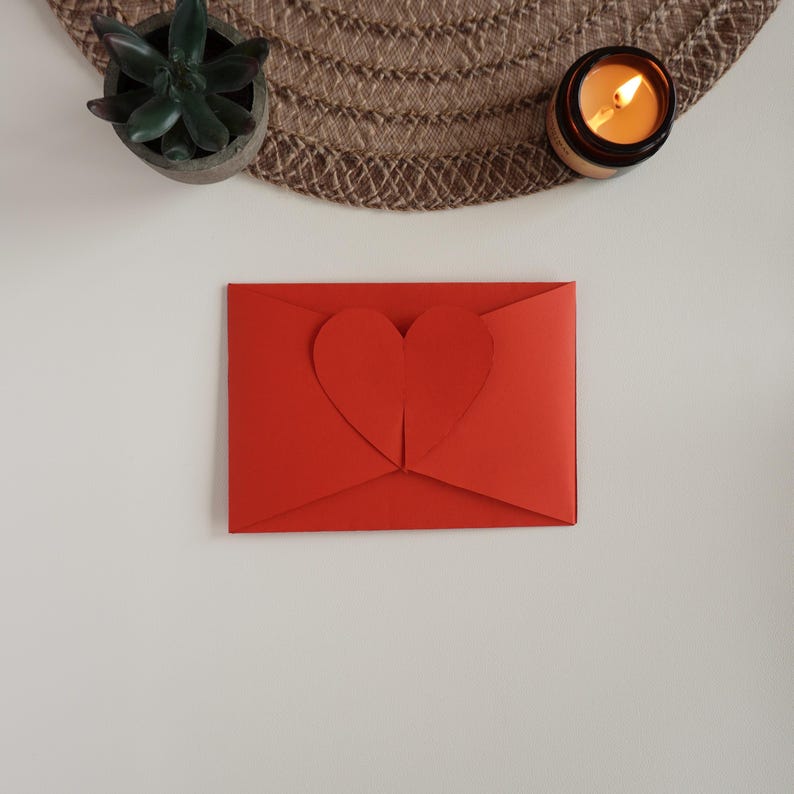 Heart Closure A6 Envelope Template – 4x6 Printable DIY Envelope – PDF ...