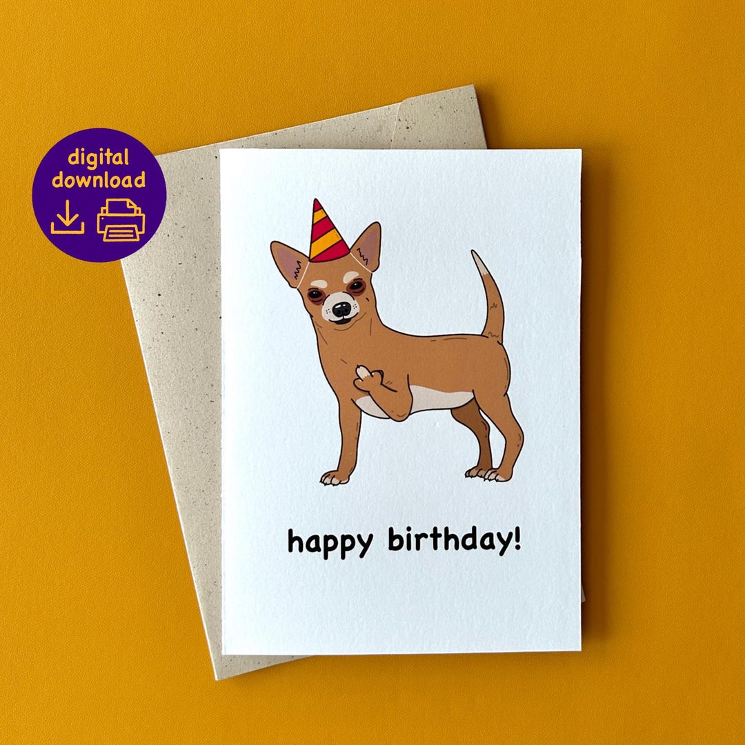 Flipping Bird Birthday Card | Printable Digital Template (PDF & JPG ...