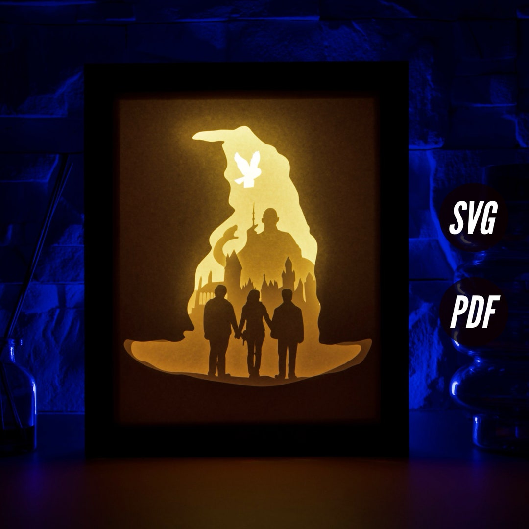 Wizard Hat DIY Light Box Templates (PDF for Printing + SVG for Cutting ...