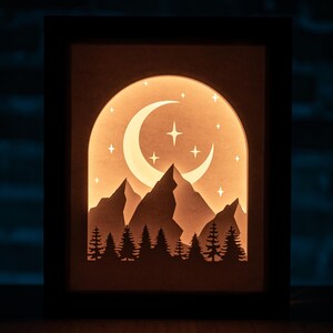 3 Stars and Mountains DIY Light Box Templates (PDF + SVG) + How to Make ...
