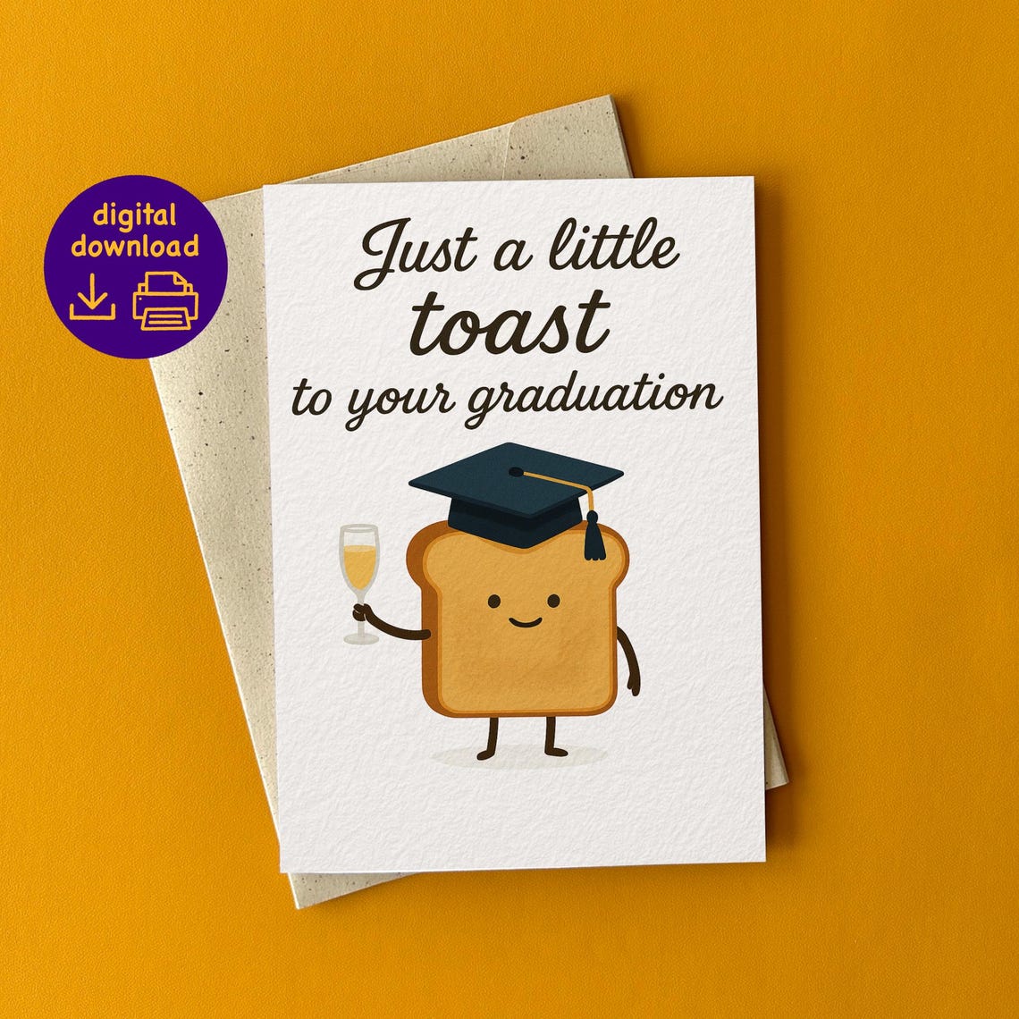 Funny Graduation Card | Printable Digital Template (PDF & JPG) + Bonus ...