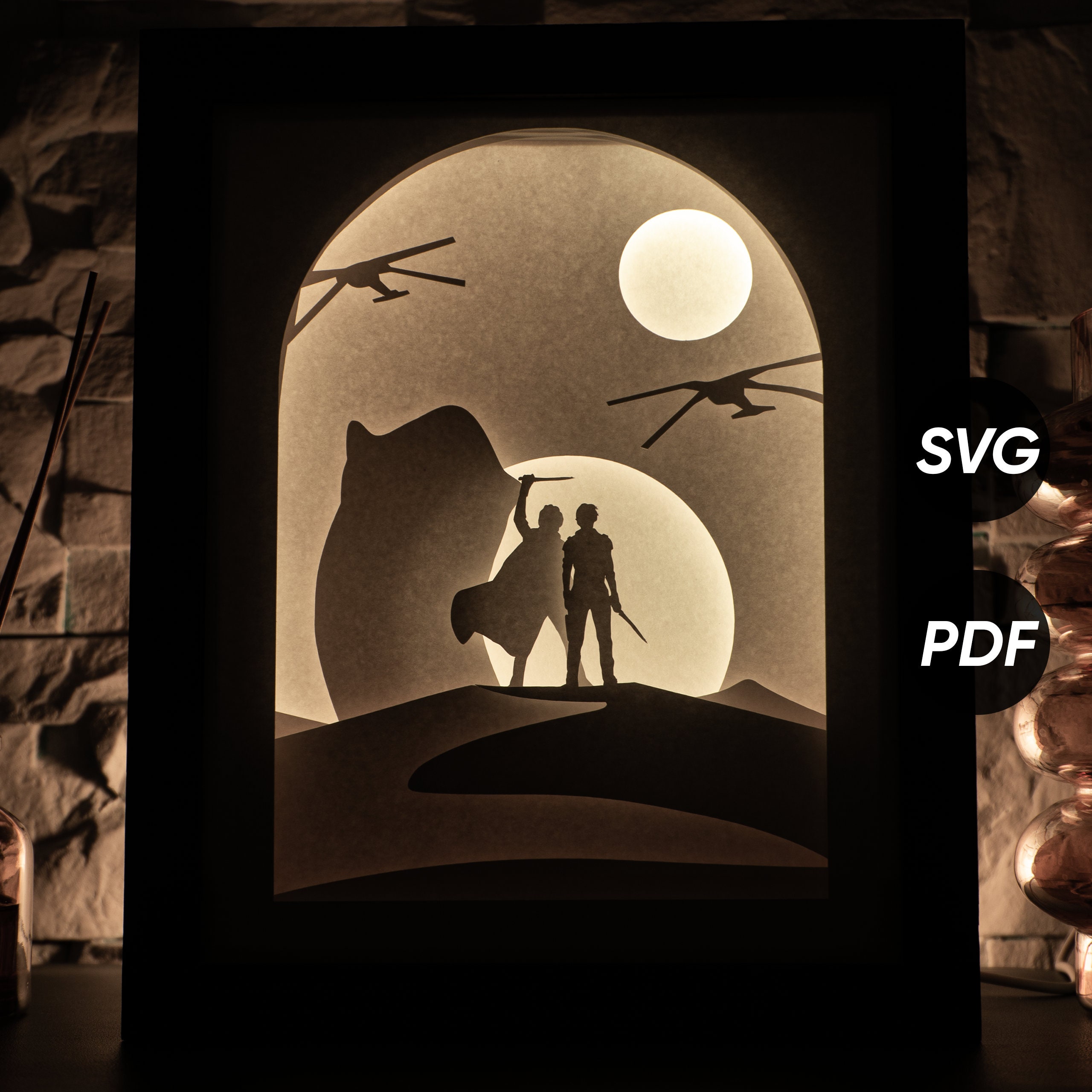 Desert DIY Light Box Templates PDF for Printing SVG for Cutting ...