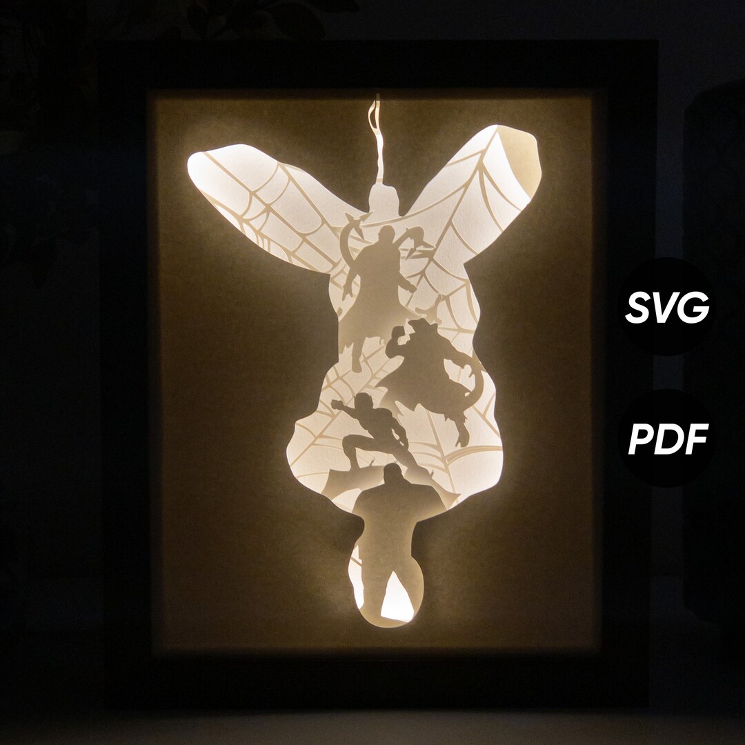 Superhero DIY Light Box Templates PDF for Printing SVG for Cutting ...