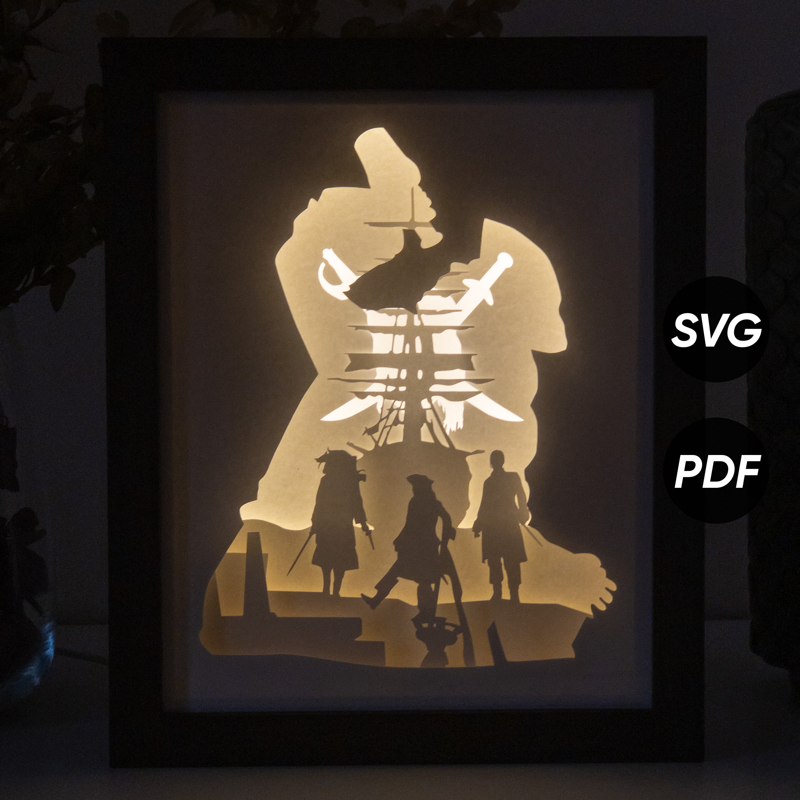 Pirates DIY Light Box Templates PDF for Printing SVG for Cutting ...