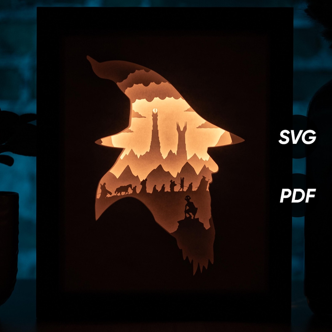 Wizard DIY Light Box Templates (PDF for Printing + SVG for Cutting ...