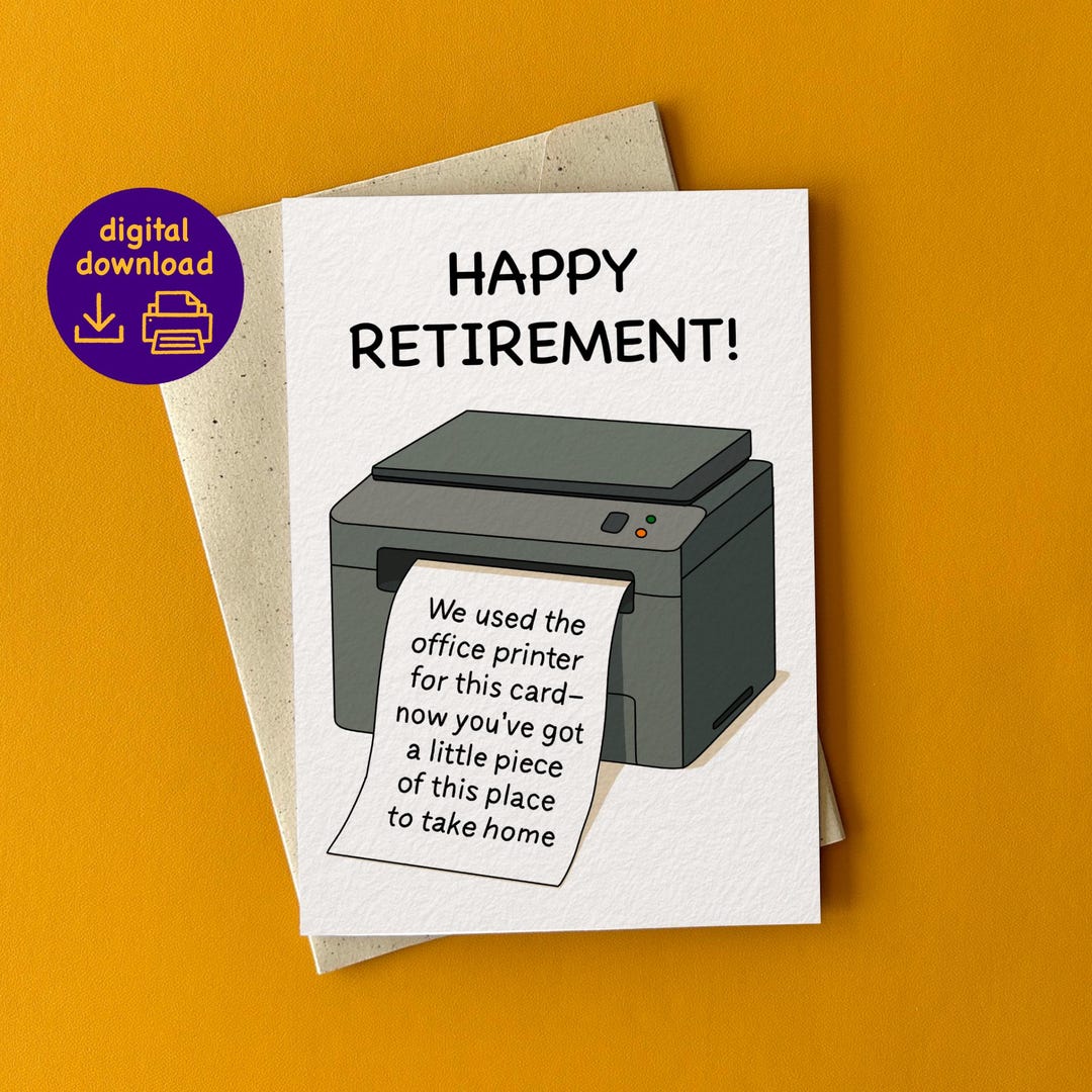 Funny Retirement Card: Printable PDF & PNG With Envelope (digital ...