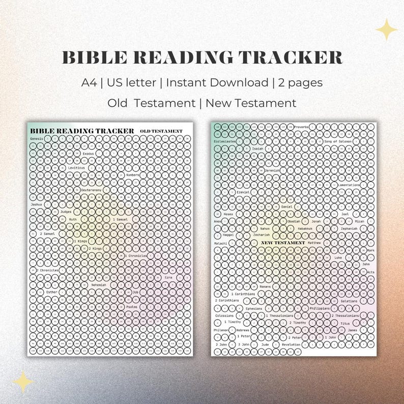 Bible Reading Tracker, A4 and US Letter Bible Tracker, Old Testament ...