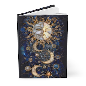 Celestial Astrology Moon and Stars Notebook Hardcover Journal Matte ...