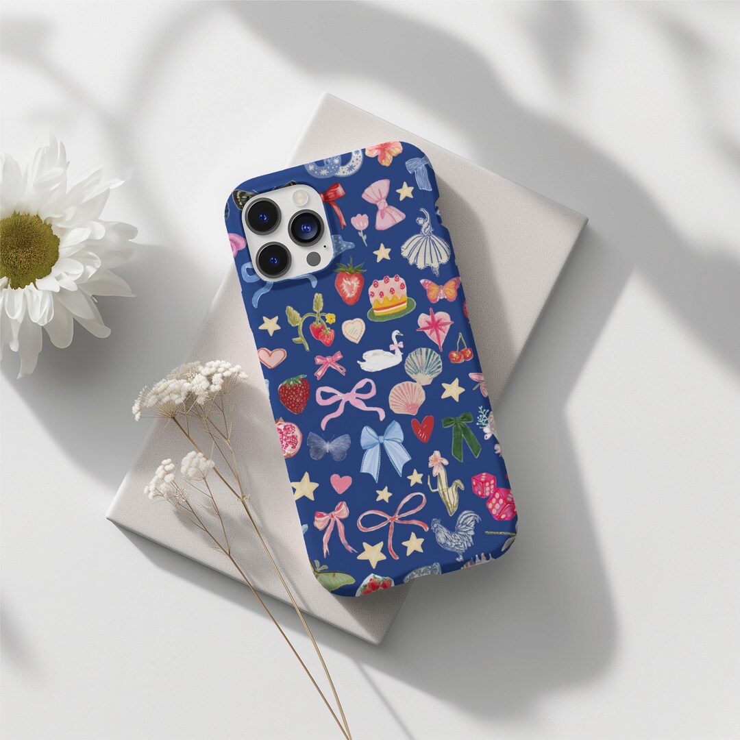 Coquette Preppy Collage Phone Case Aesthetic Trendy Scrapbook Blue ...