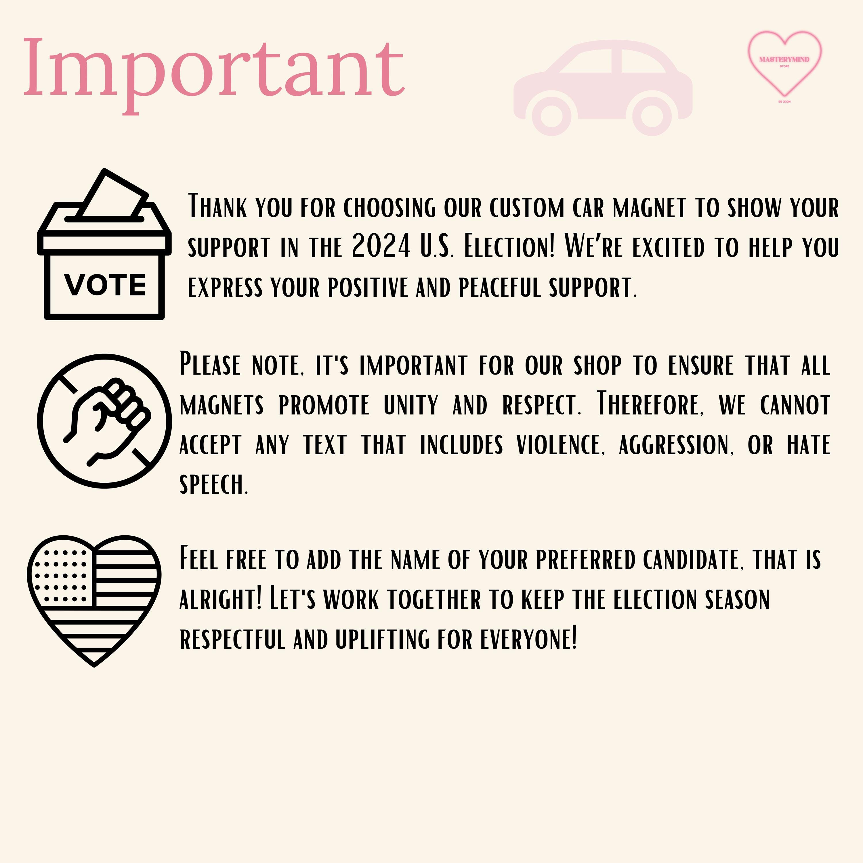 Custom Election Car Magnet Political Election Bumper Sticker ...