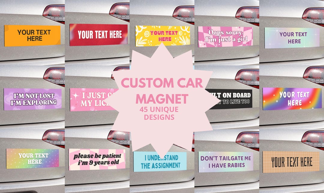 Custom Car Magnet, Personalized Magnets on Car, Aesthetic Funny Cute ...