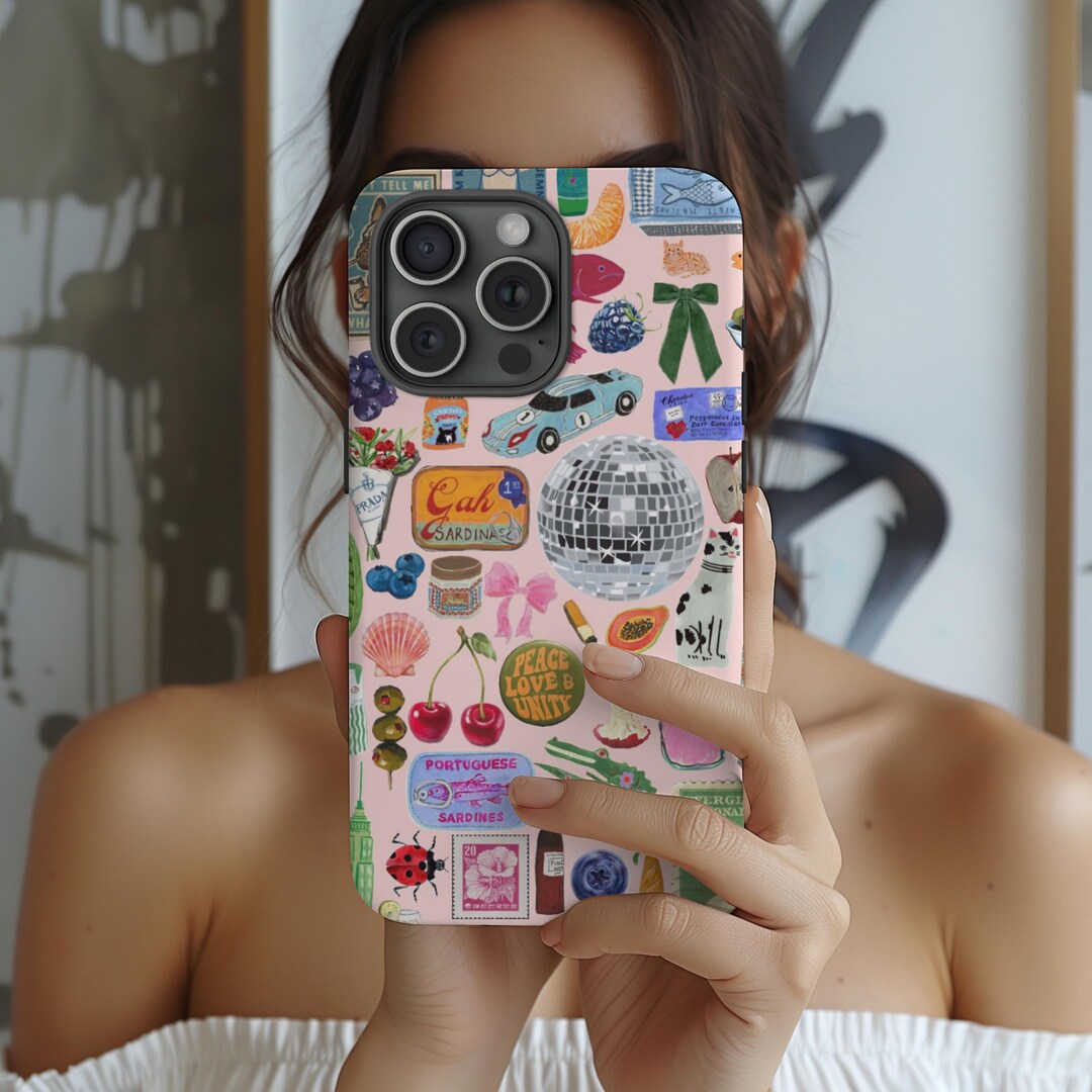Preppy Collage Aesthetic Phone Case Scrapbook Girly Disco Trendy iPhone ...