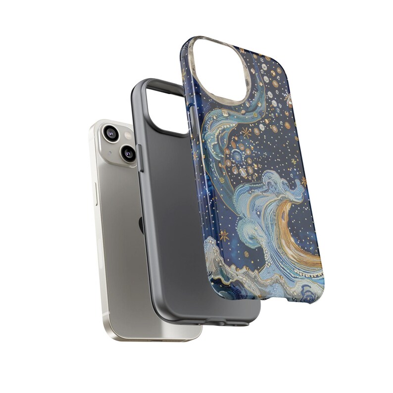 Celestial Starry Night Sky Phone Case Aesthetic Unique Embroidery ...