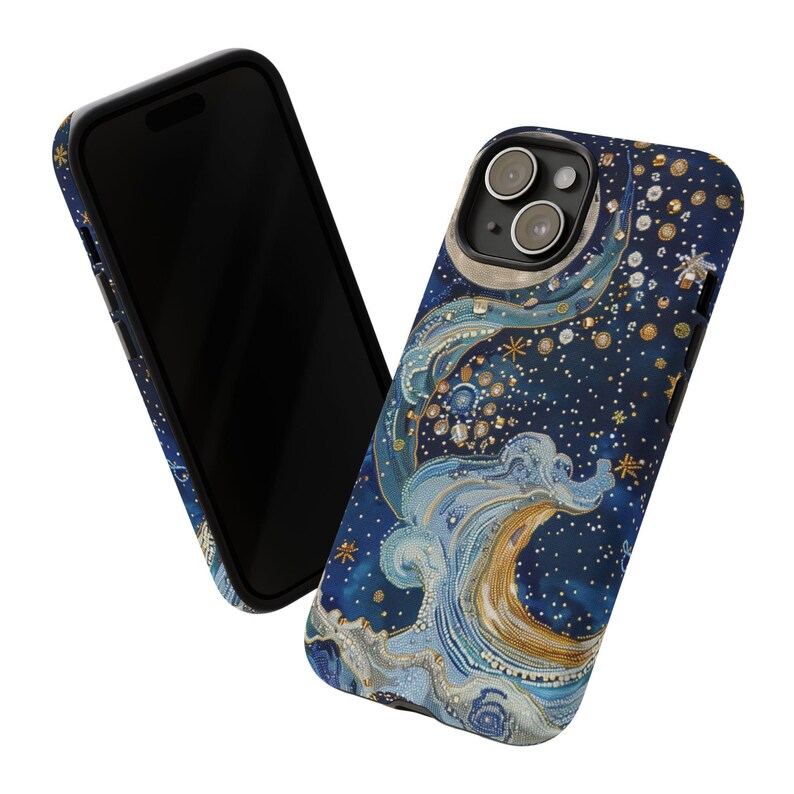 Celestial Starry Night Sky Phone Case Aesthetic Unique Embroidery ...